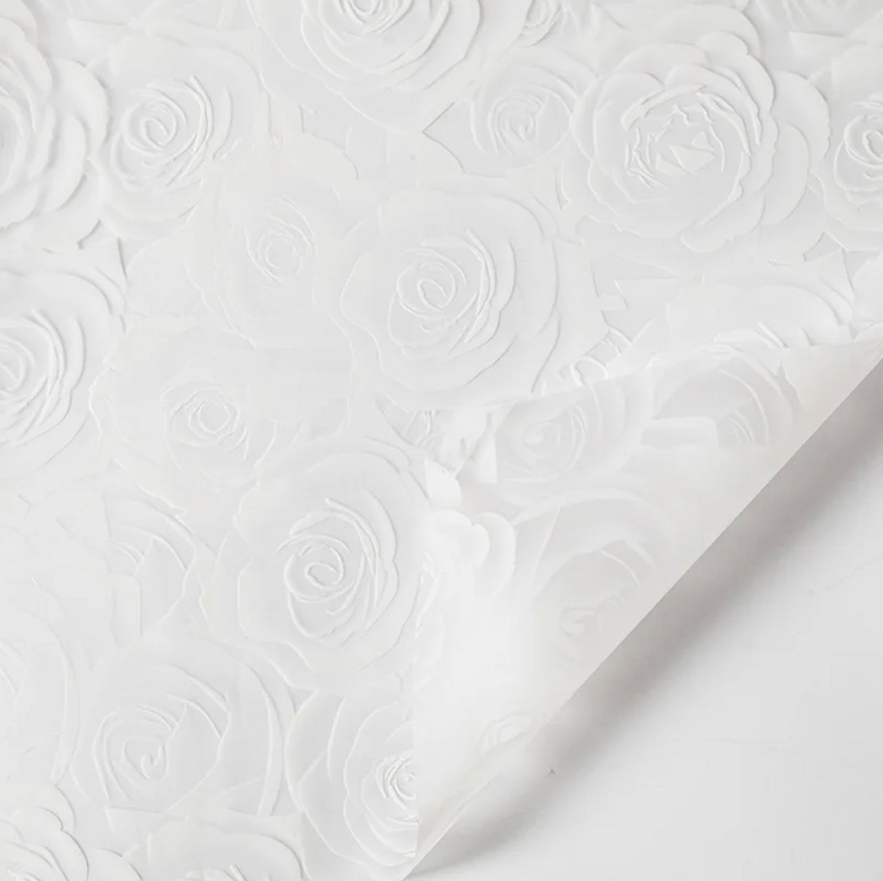 Roses Print Flower Wrapping Paper - White – Forever Florist Supplies