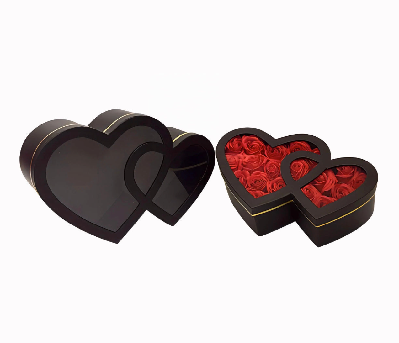 Window Double Heart Box - Black – Forever Florist Supplies